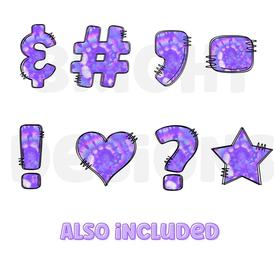 Purple Holo Alphabet Clipart Letters 300dpi Transparent Png. 1 Set of ...