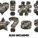 Green Camouflage Alphabet Letters Transparent Pngs of A-Z - Etsy