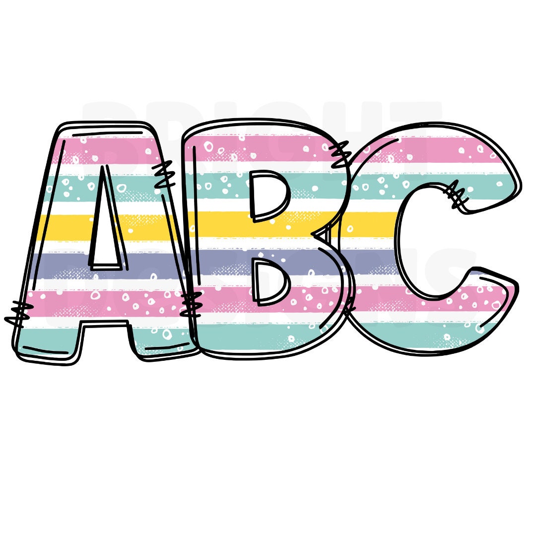 Pastel Clipart Letters 300dpi Transparent Png. 5 Styles of Alphabet ...