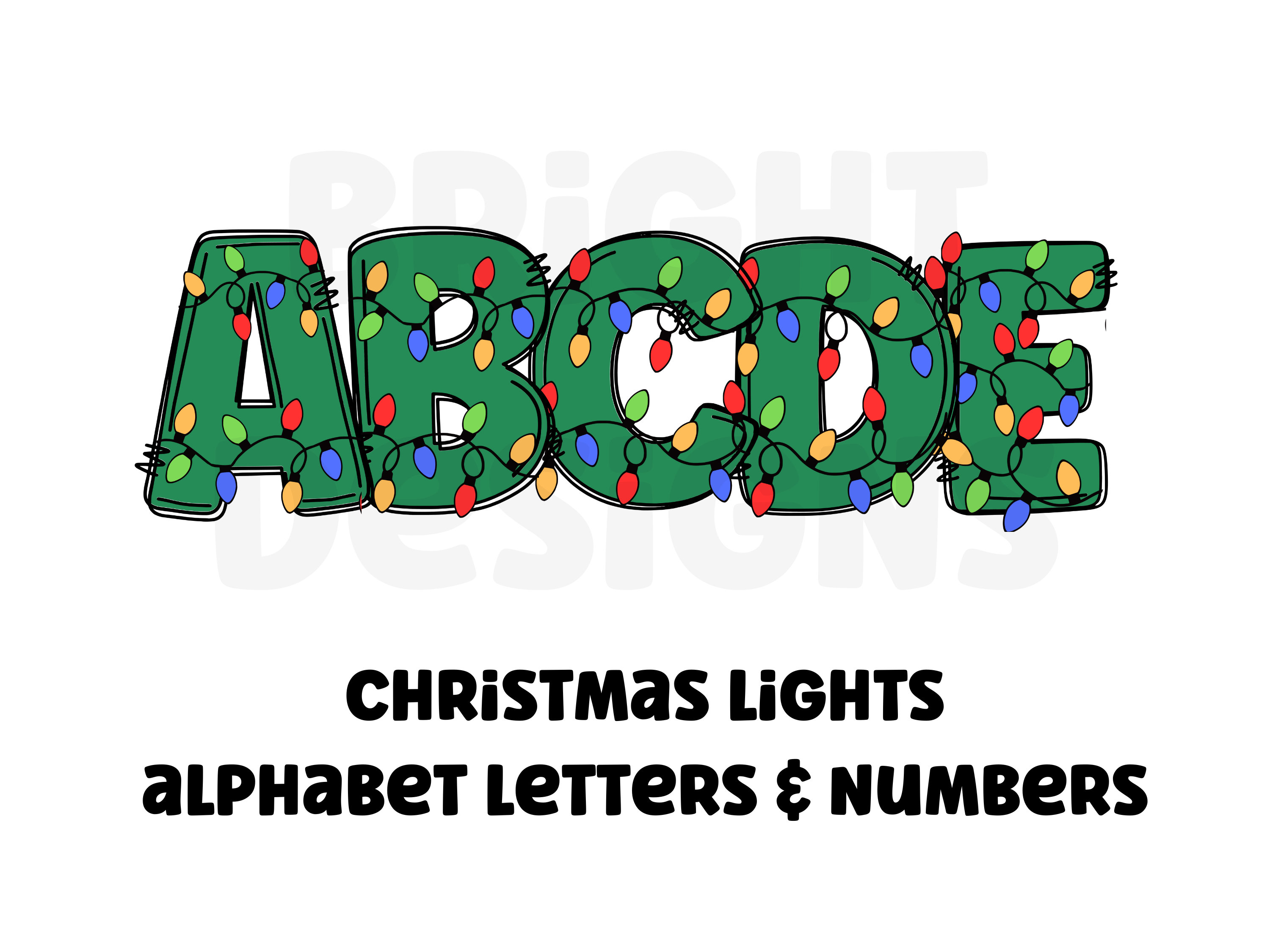 Christmas Lights Clipart Letters 300dpi Transparent Png. 1 Set - Etsy