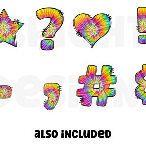 Tye Dye Clipart Letters 300dpi Transparent Png. 1 Set of Alphabet ...
