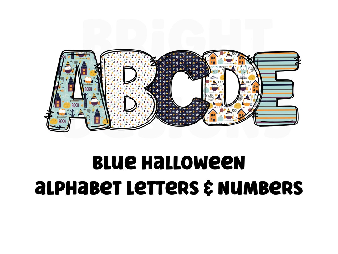 Blue Halloween Clipart Letters 300dpi Transparent Png. 5 Styles ...