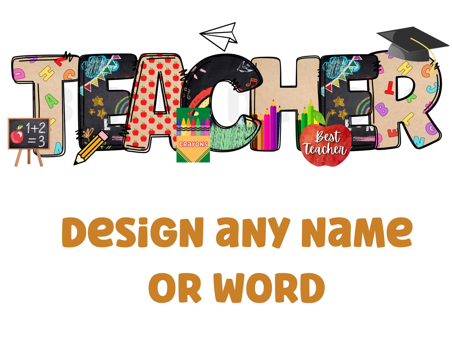 School Teacher Clipart Letters 300dpi Transparent Png. 5 - Etsy