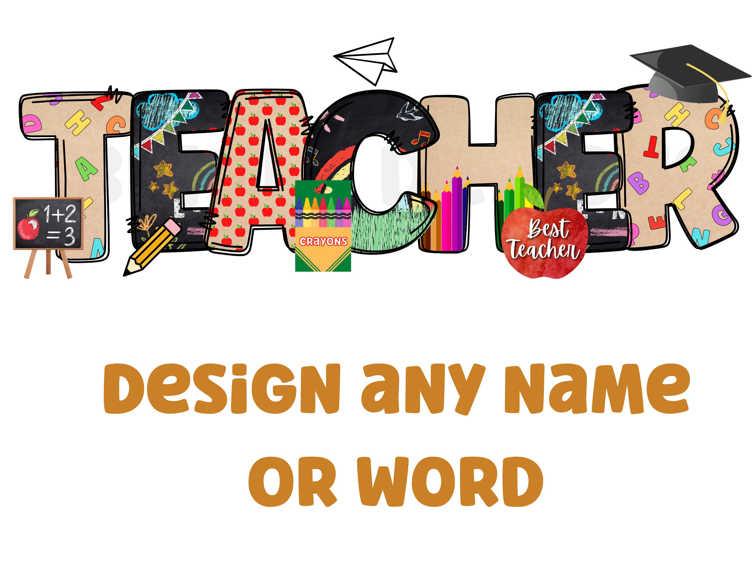 School Teacher Clipart Letters 300dpi Transparent Png. 5 - Etsy