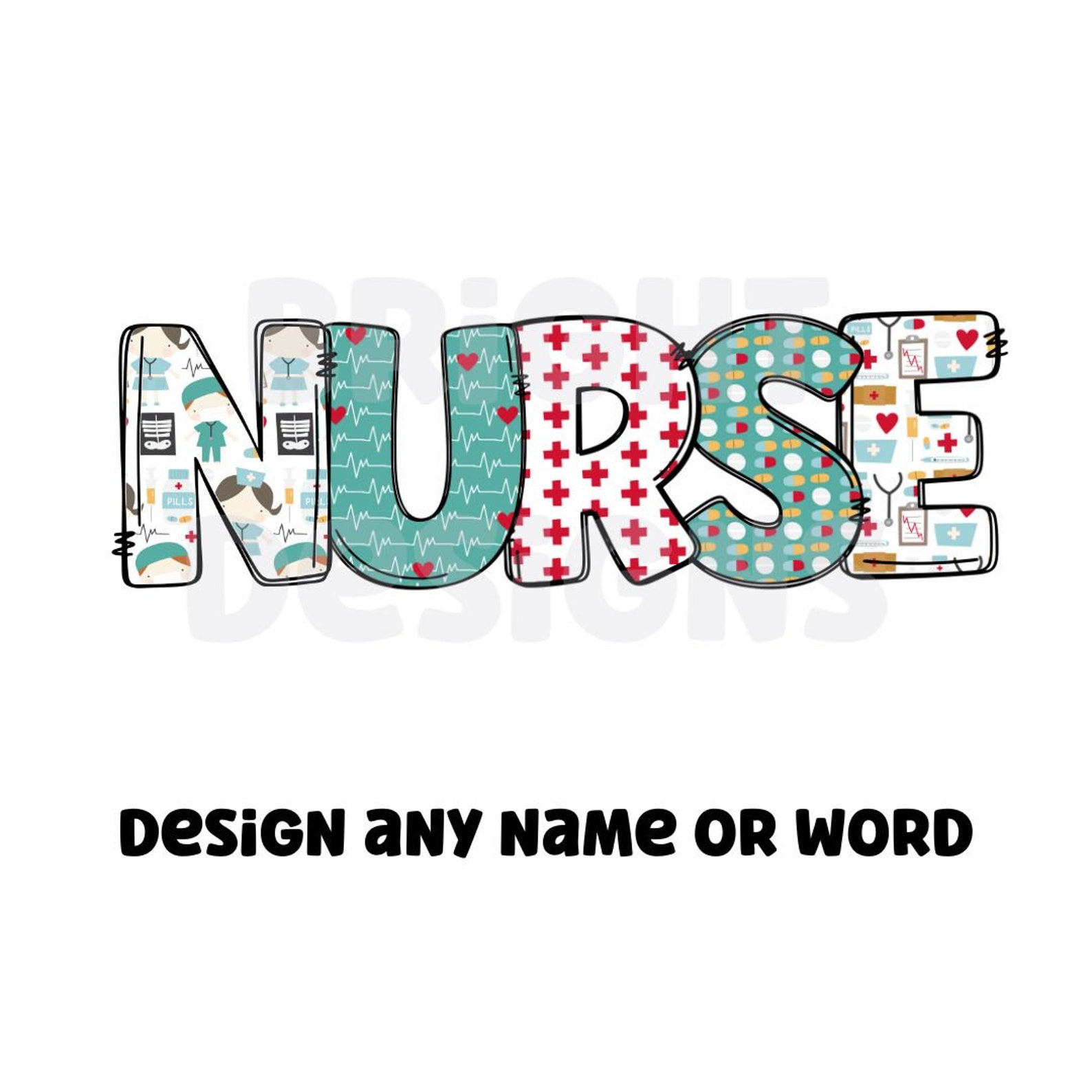 Nurse Alphabet Clipart Letters 300dpi Transparent Png. 5 Styles of ...