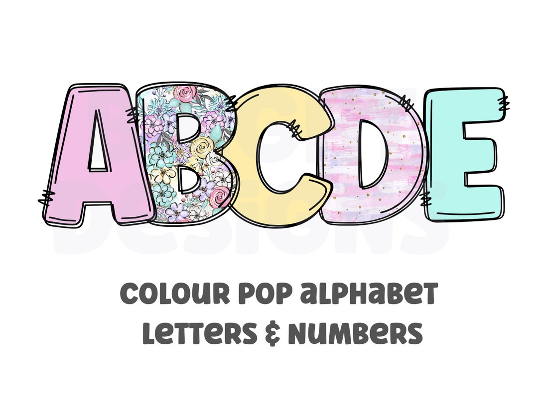 Colour Pop Alphabet Clipart Letters 300dpi Transparent Png. 5 Styles of ...