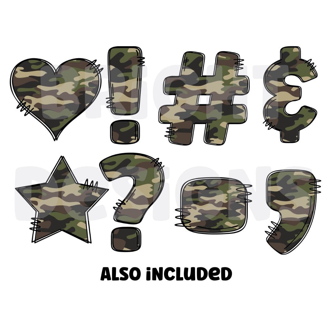 Green Camouflage Alphabet Letters - Transparent Pngs of A-Z Uppercase ...
