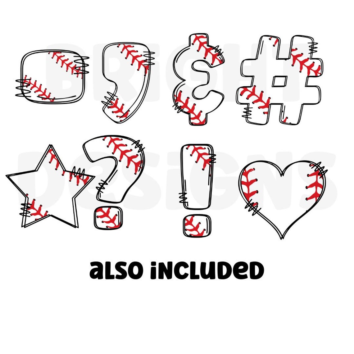 Baseball Alphabet Clipart Letters 300dpi Transparent Png. 1 Set of ...