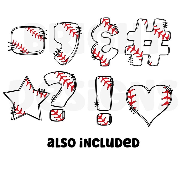 Baseball Alphabet Clipart Letters 300dpi Transparent Png. 1 Set of ...