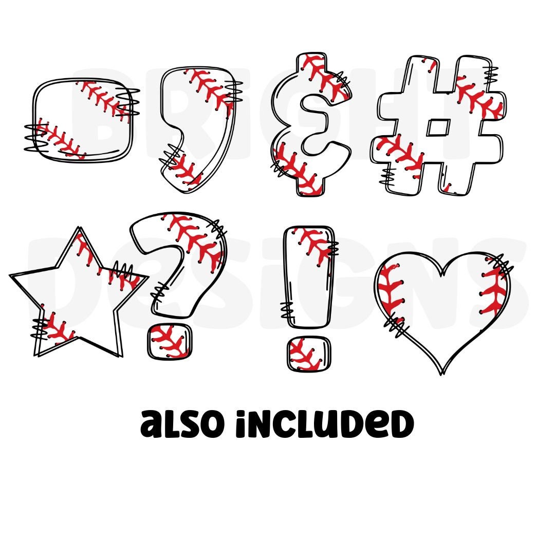 Baseball Alphabet Clipart Letters 300dpi Transparent Png. 1 Set of ...