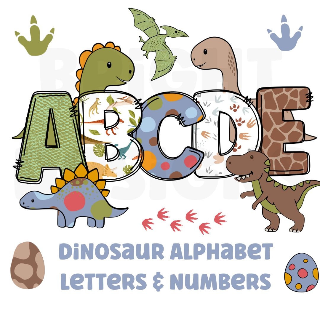 Dinosaur Alphabet Png Clipart Letters 300dpi Transparent Png. - Etsy