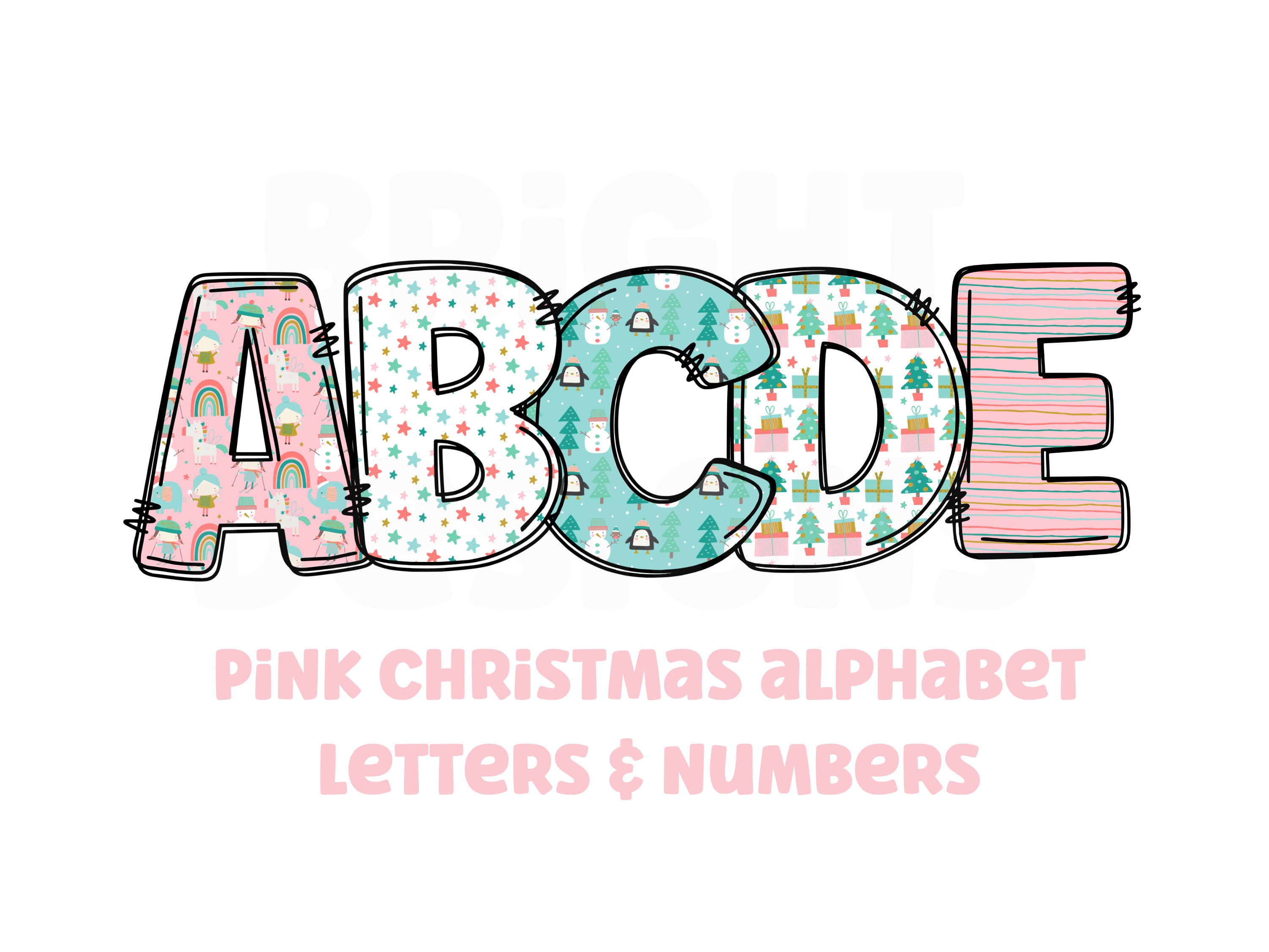 Pink Christmas Alphabet Clipart Letters 300dpi Transparent Png. 5 ...