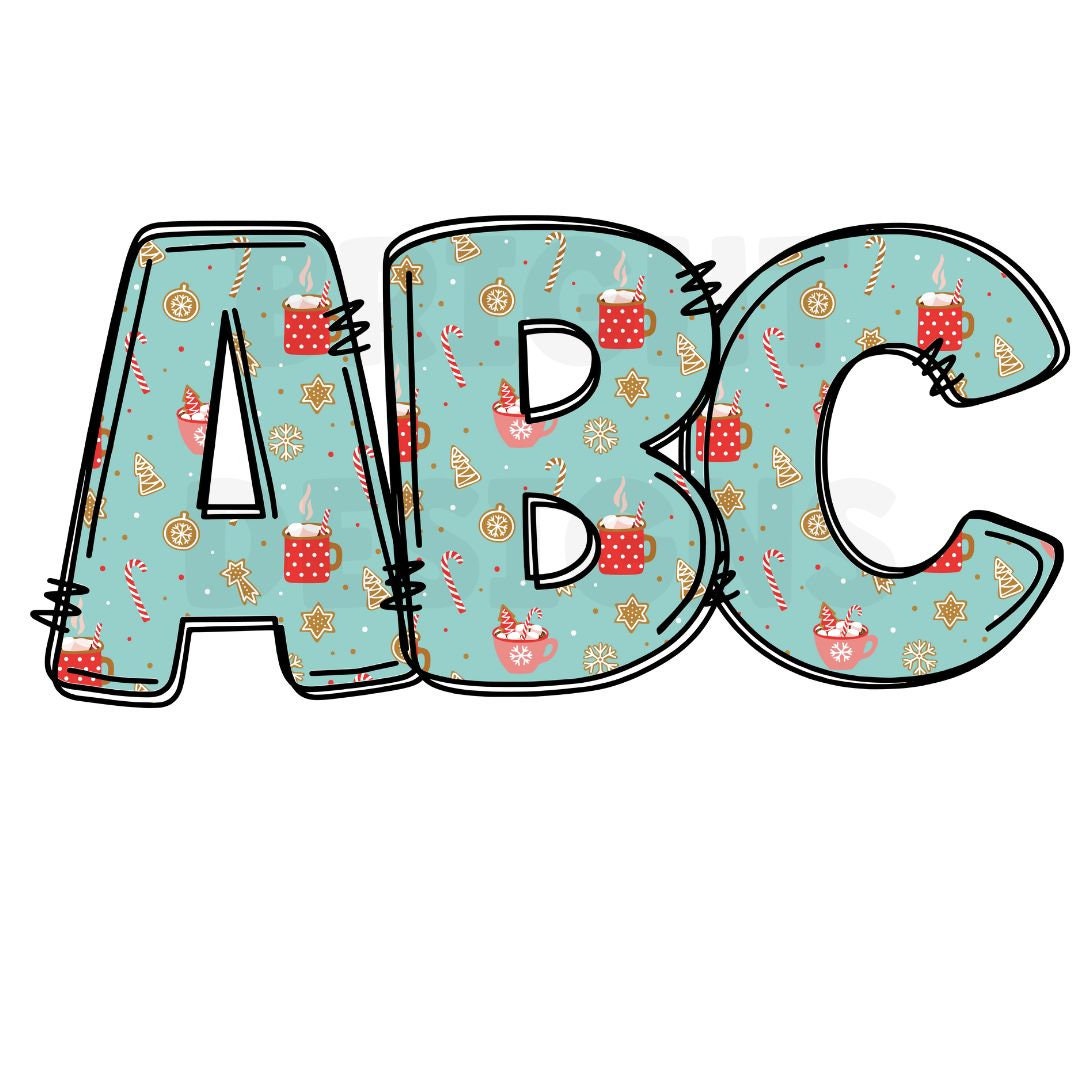 Christmas Alphabet Png Clipart Letters 300dpi Transparent Png. - Etsy