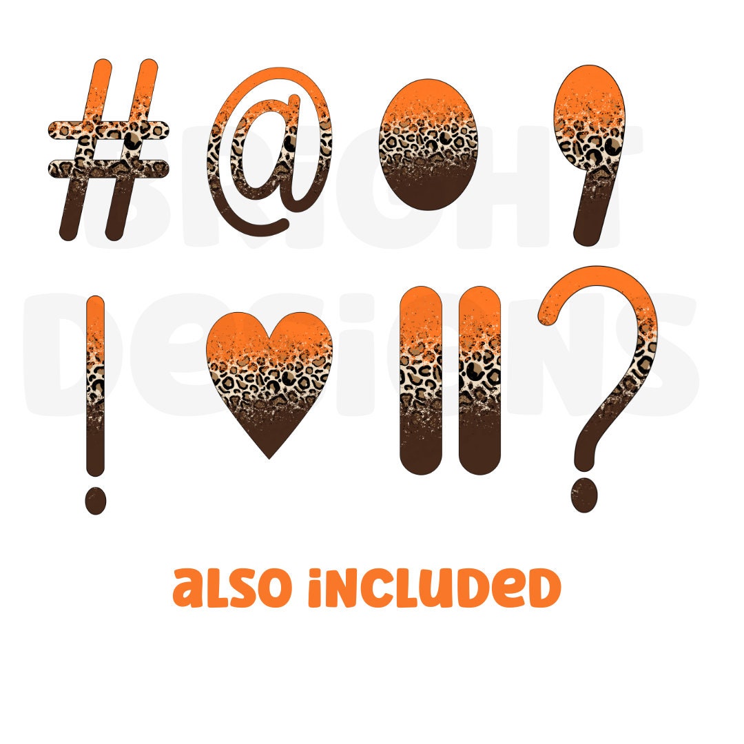 Fall Animal Print Skinny Alphabet Png Clipart Letters 300dpi - Etsy