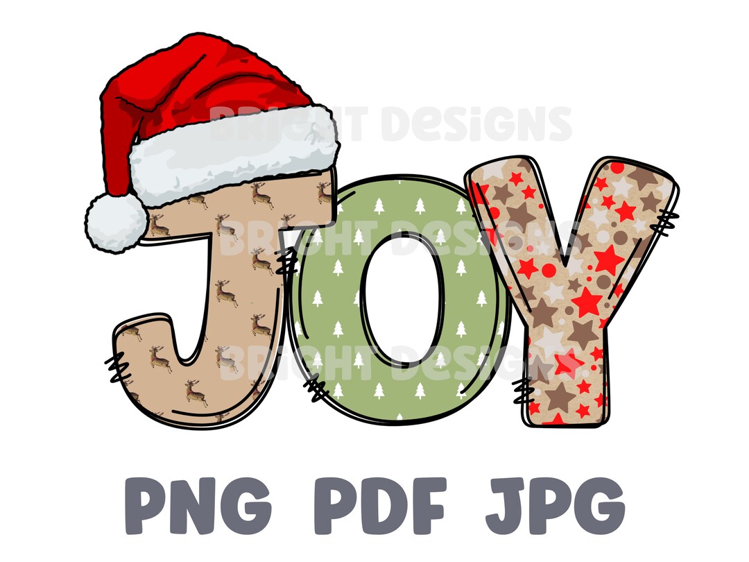 Joy Christmas Clipart Graphic 300dpi Transparent Png, Jpg It Pdf. - Etsy