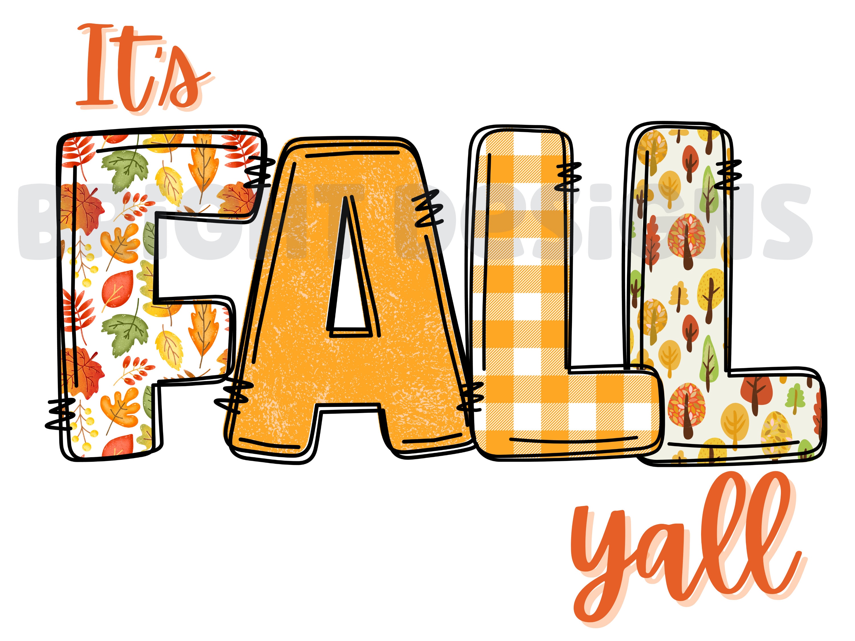 Fall Autumn Clipart Letters 300dpi Transparent Png. 5 Styles - Etsy
