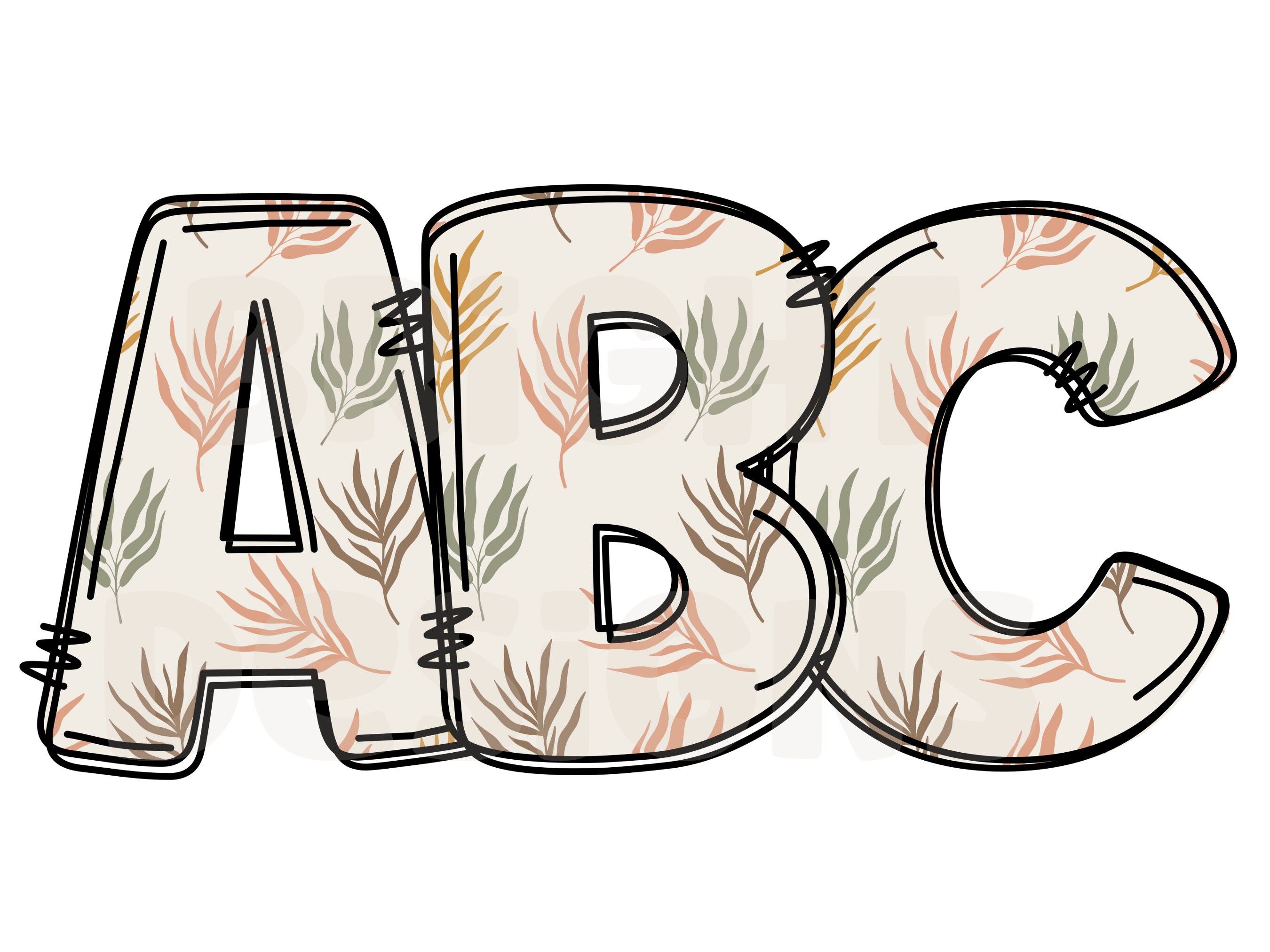 Boho Clipart Letters 300dpi Transparent Png. 5 Styles of - Etsy
