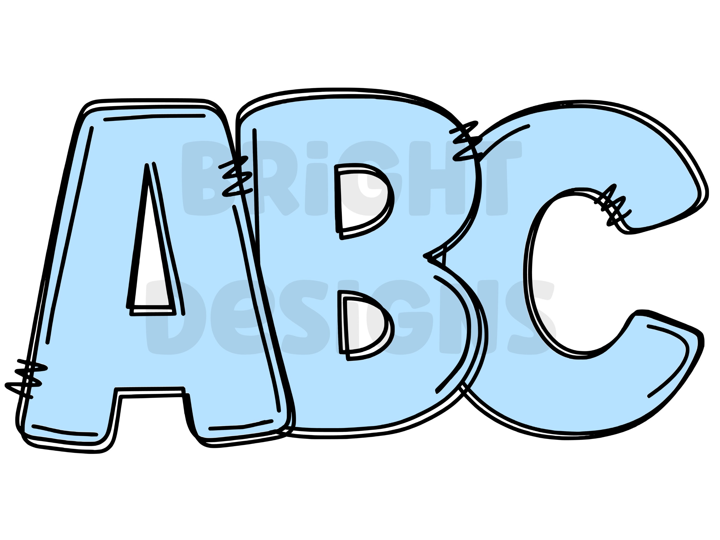 Baby Clipart Letters 300dpi Transparent Png. 5 Styles of - Etsy