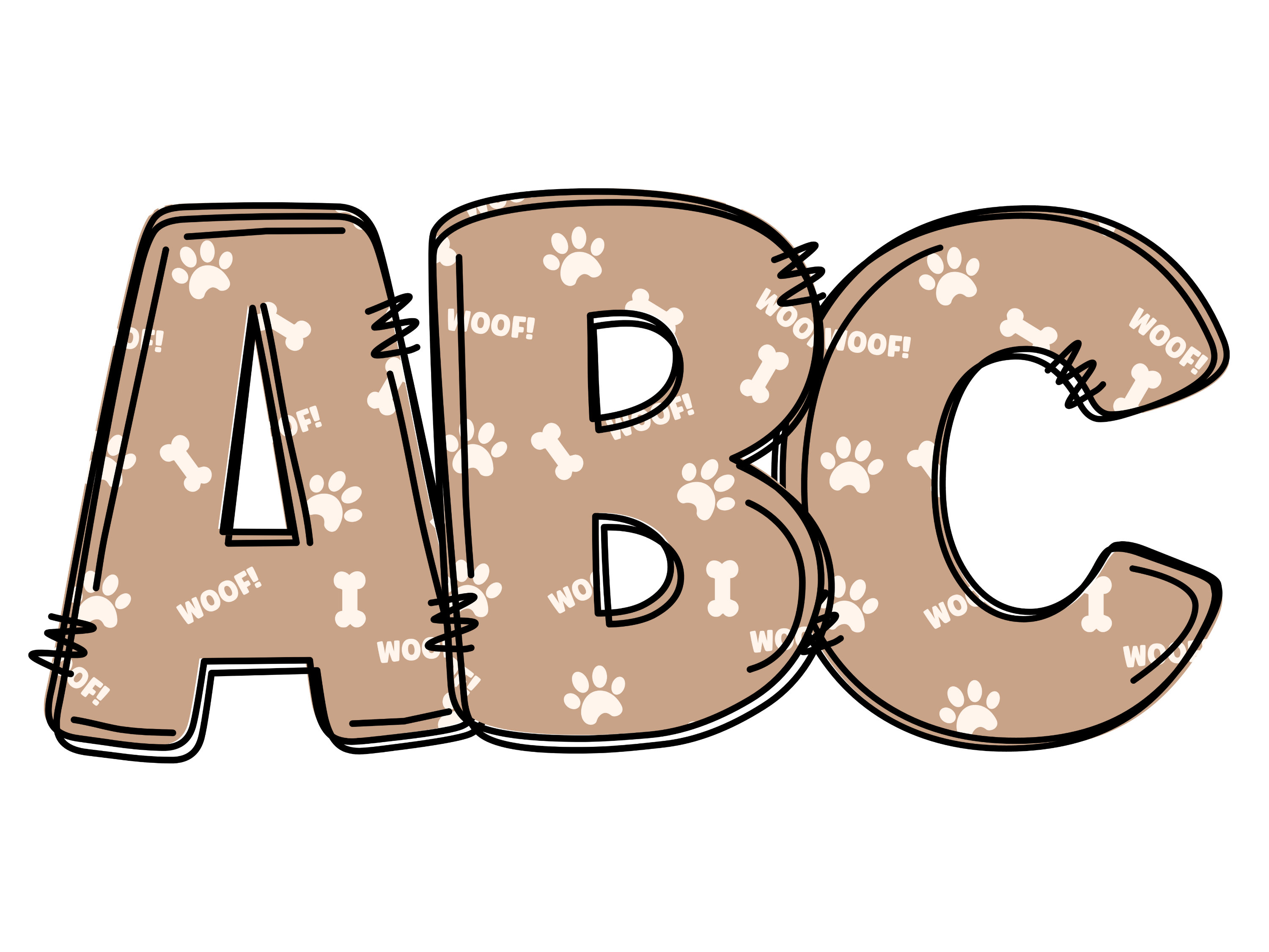 Dog Clipart Alphabet Letters 300dpi Transparent Png. 5 Styles - Etsy