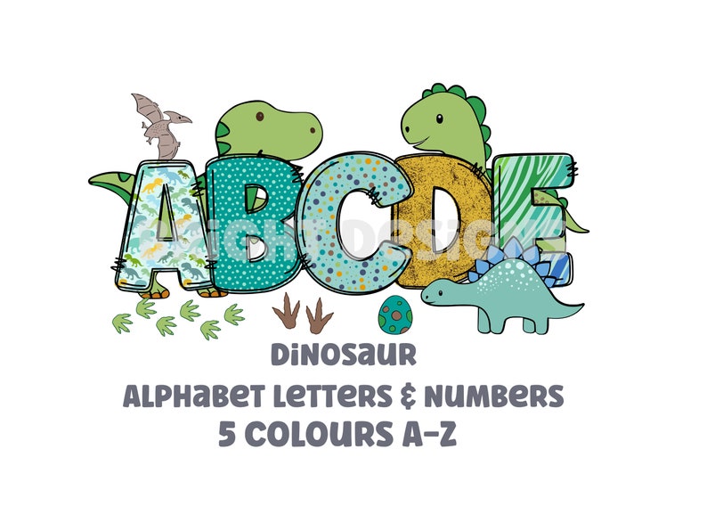 Alfabeto de dinosaurio png clipart letras 300dpi png transparente. 5 ...