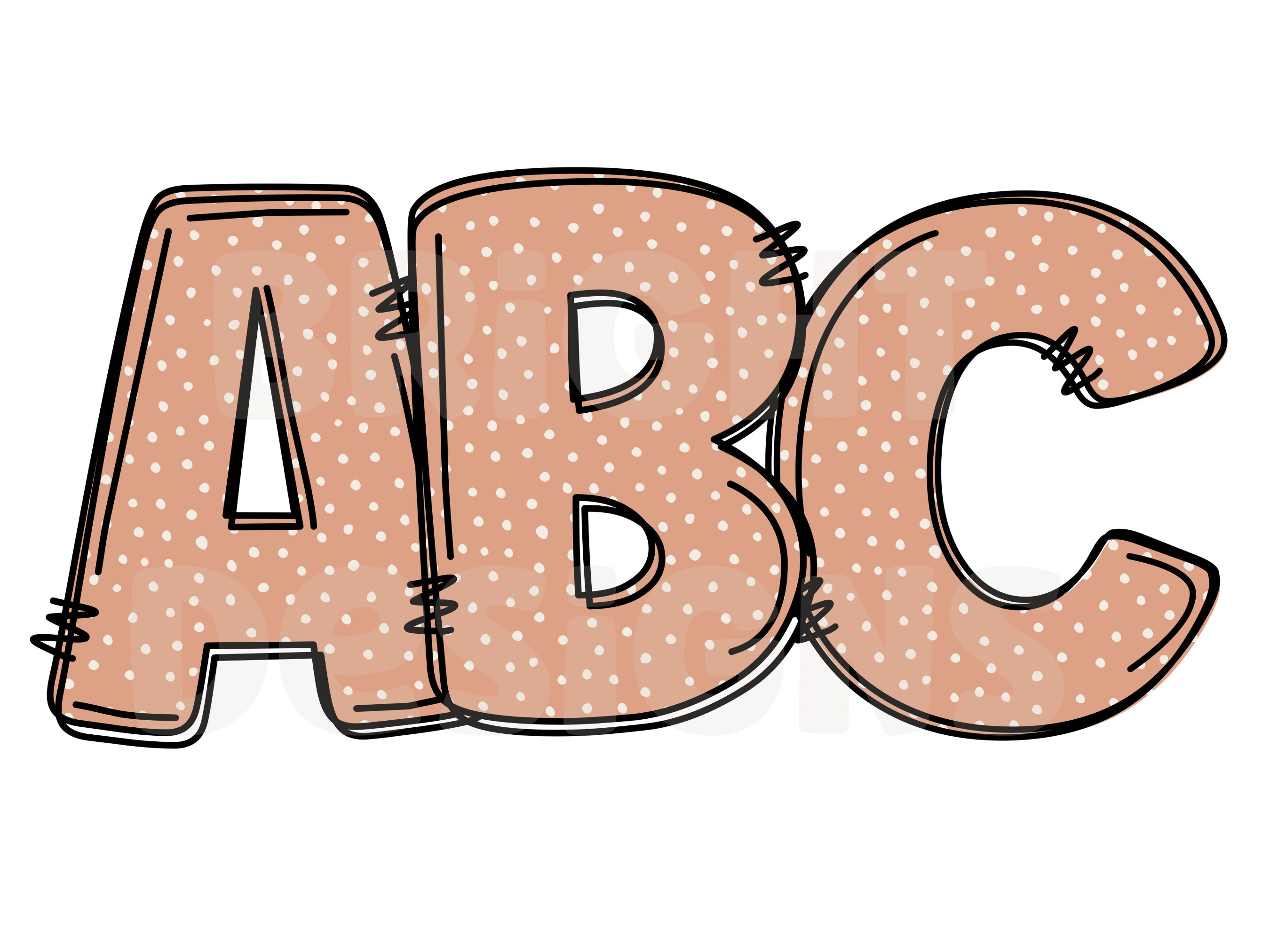 Boho Clipart Letters 300dpi Transparent Png. 5 Styles of - Etsy