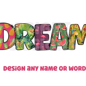 Tropical Clipart Letters 300dpi Transparent Png. 5 Styles of Alphabet ...