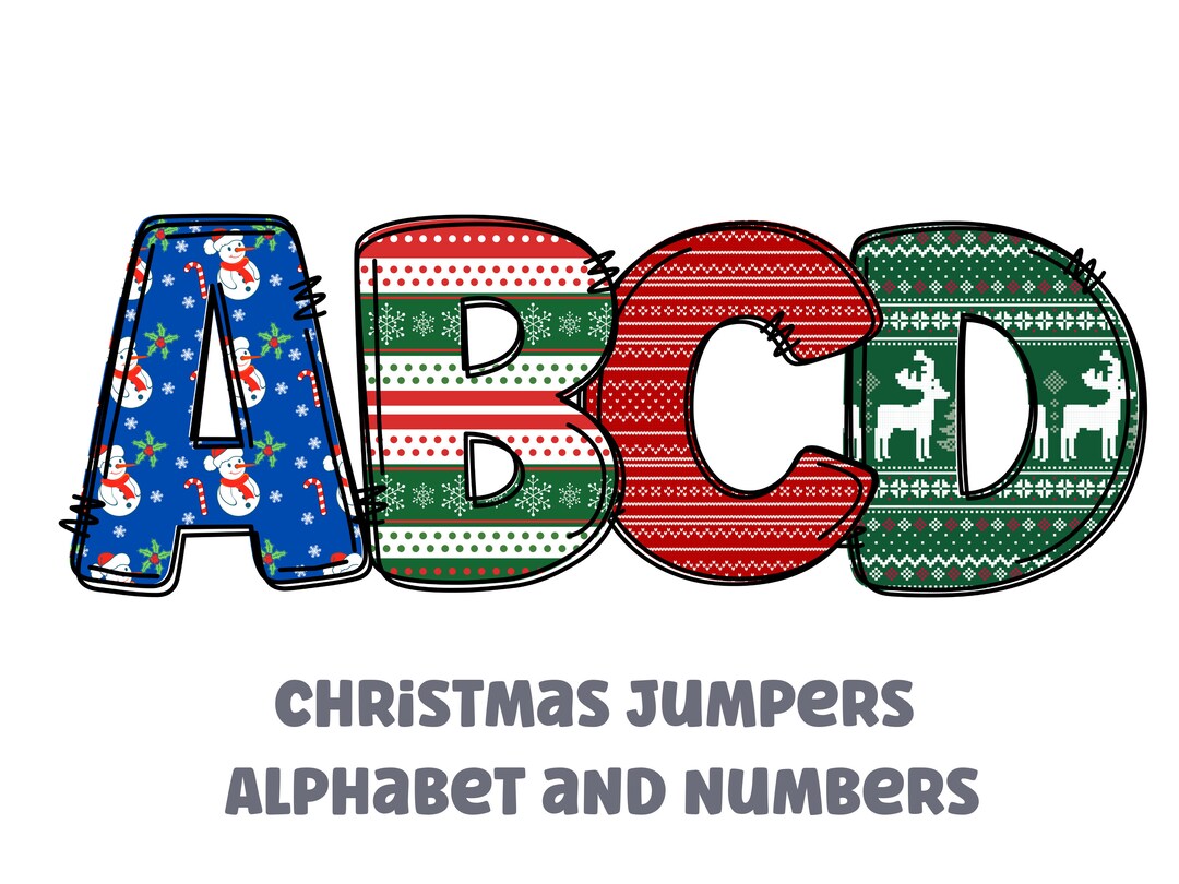 Christmas Jumpers Clipart Letters and Numbers 300dpi - Etsy
