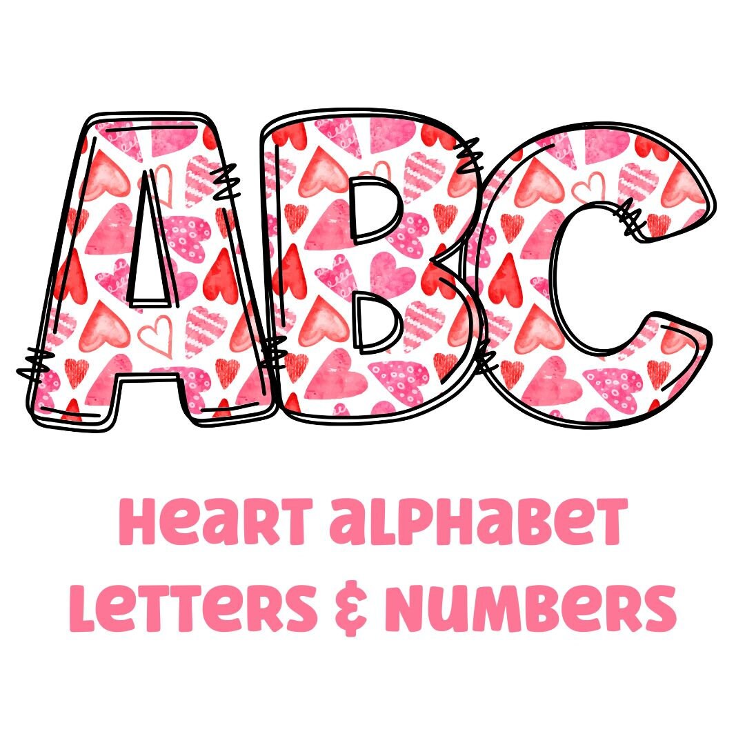 Watercolor Hearts Alphabet Png Clipart Letters 300dpi Transparent Png ...