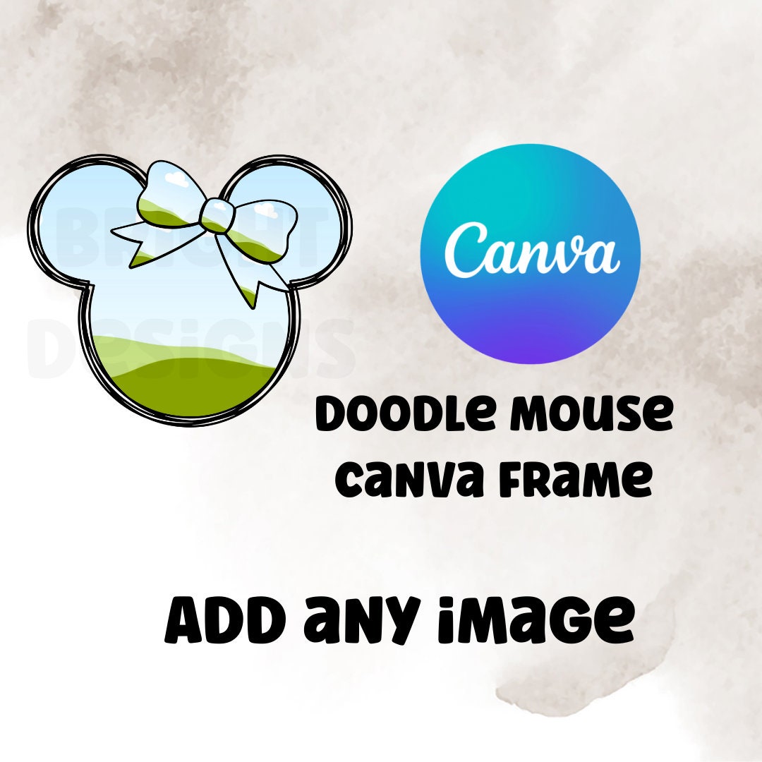 Doodle Mouse Frame for Canva. Add Any Image and Download - Etsy