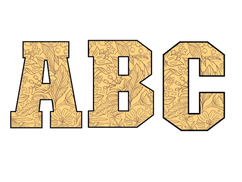 Shabby Chic Block Clipart Letters 300dpi Transparent Png. 5 - Etsy