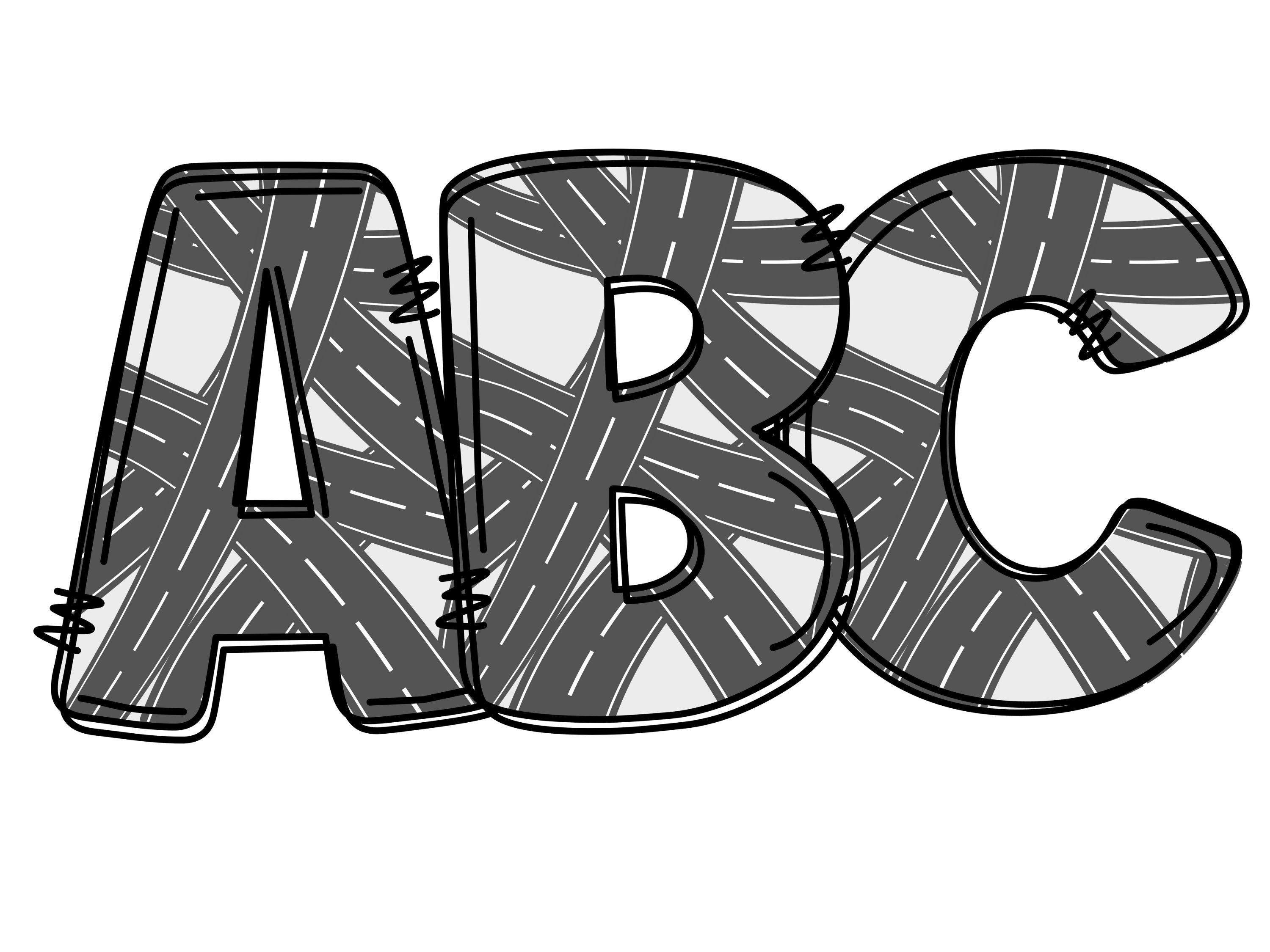 Construction Clipart Letters 300dpi Transparent Png. 5 Styles - Etsy