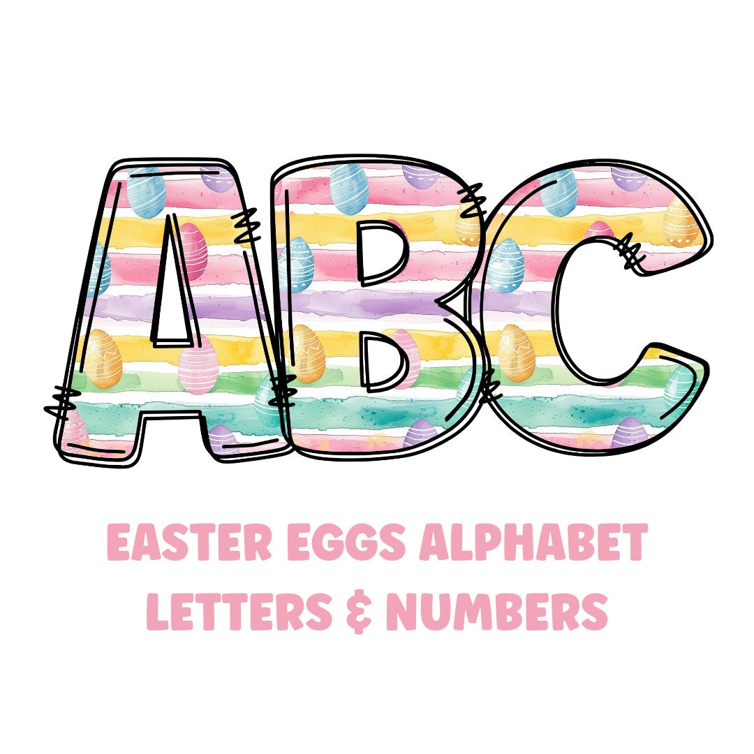 Easter Watercolor Alphabet Png Clipart Letters 300dpi Transparent Png ...