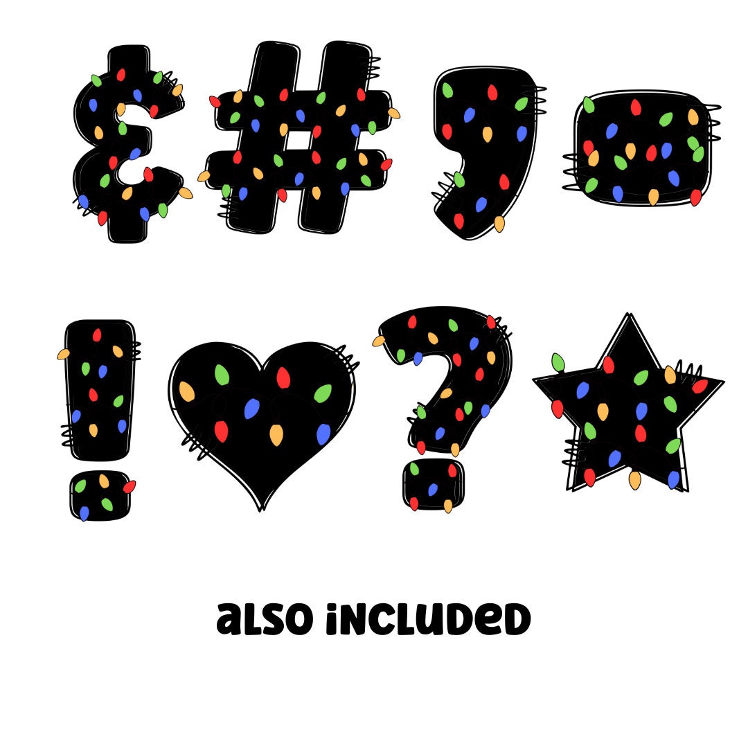 Christmas Lights Clipart Letters 300dpi Transparent Png. 1 Set of ...