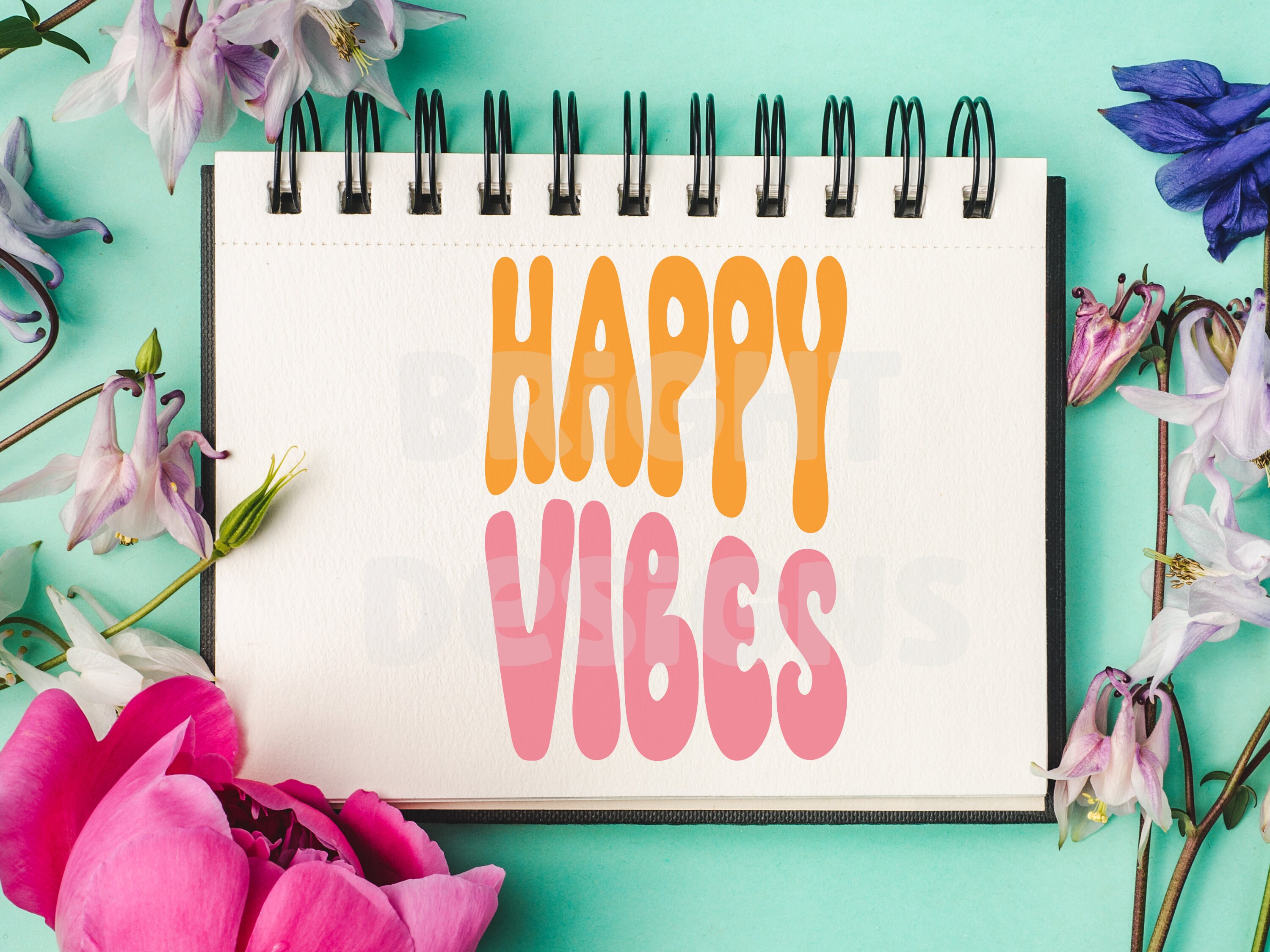 Happy Vibes Clipart Graphic 300dpi Transparent Png, Pdf and Jpg - Etsy
