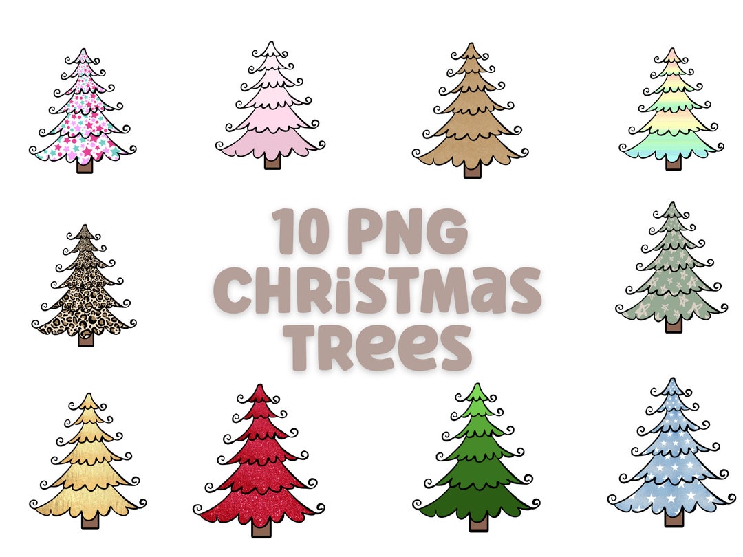 Christmas Tree Clipart Graphics 300dpi . 10 Transparent Png Files - Etsy