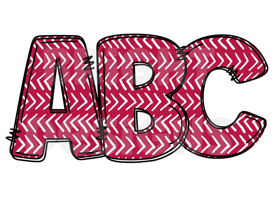 Red Black and White Clipart Letters 300dpi Transparent Png. 5 - Etsy