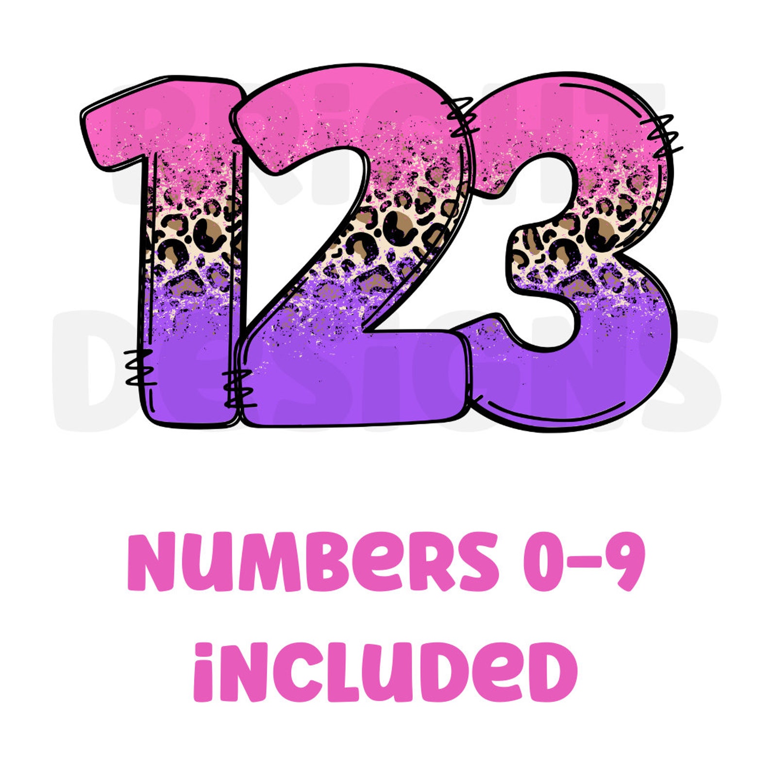 Pink & Purple Animal Print Alphabet Png Clipart Letters 300dpi ...