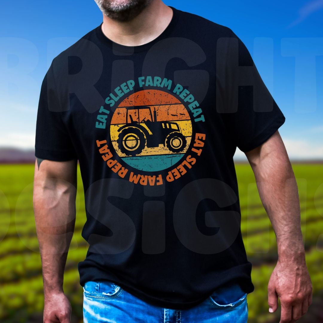 Eat Sleep Farm Repeat Clipart Sublimation for T-shirts, Mugs, Gifts - Etsy