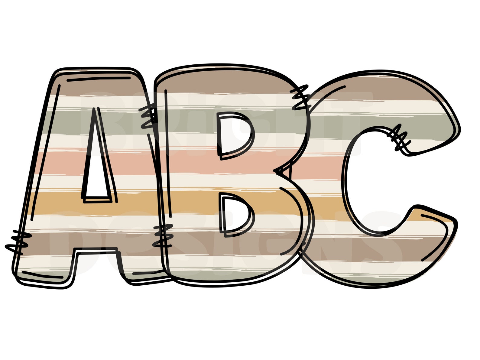 Boho Clipart Letters 300dpi Transparent Png. 5 Styles of - Etsy