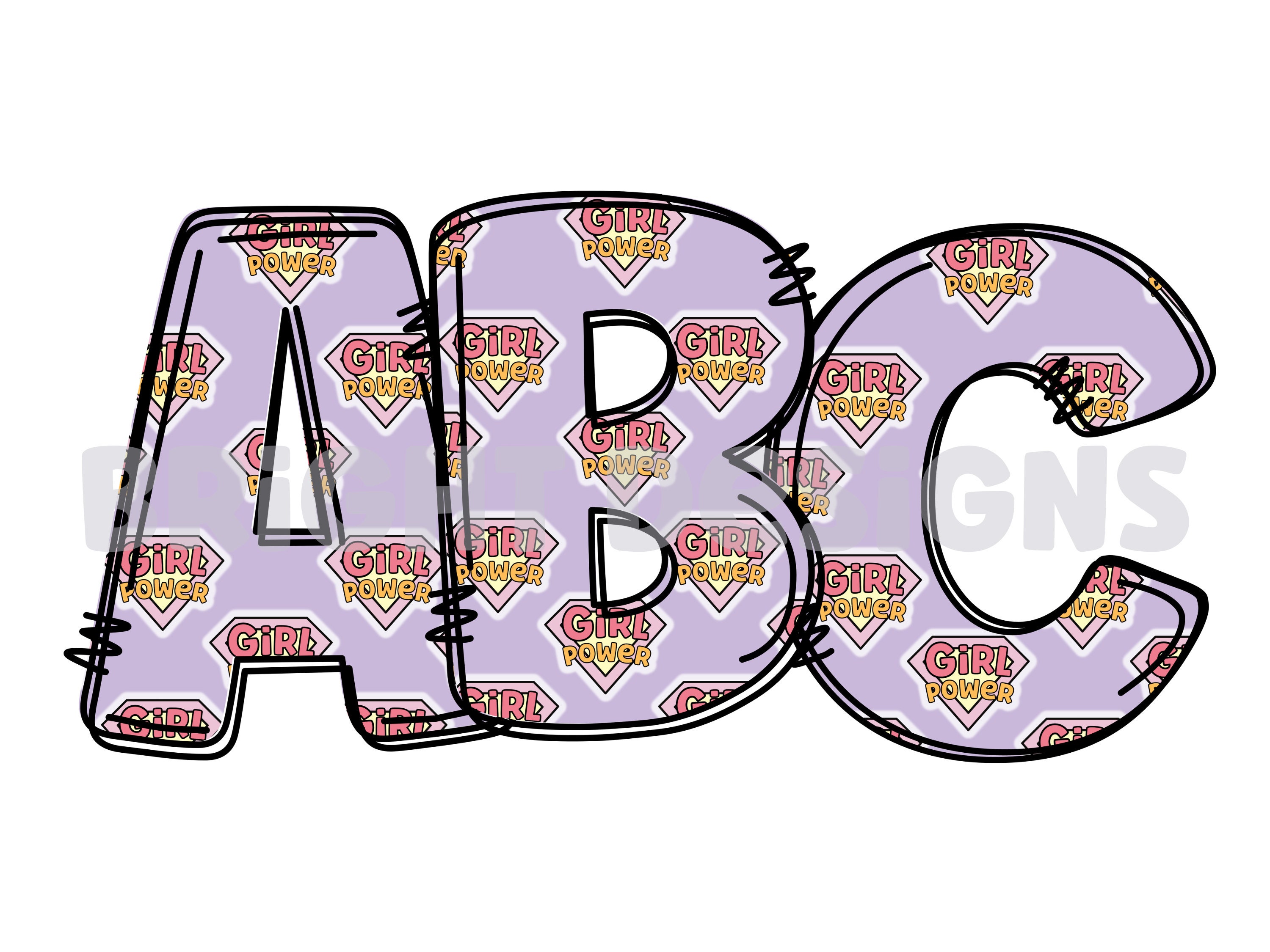 Girls Super Heroes Clipart Letters 300dpi Transparent Png. 5 - Etsy
