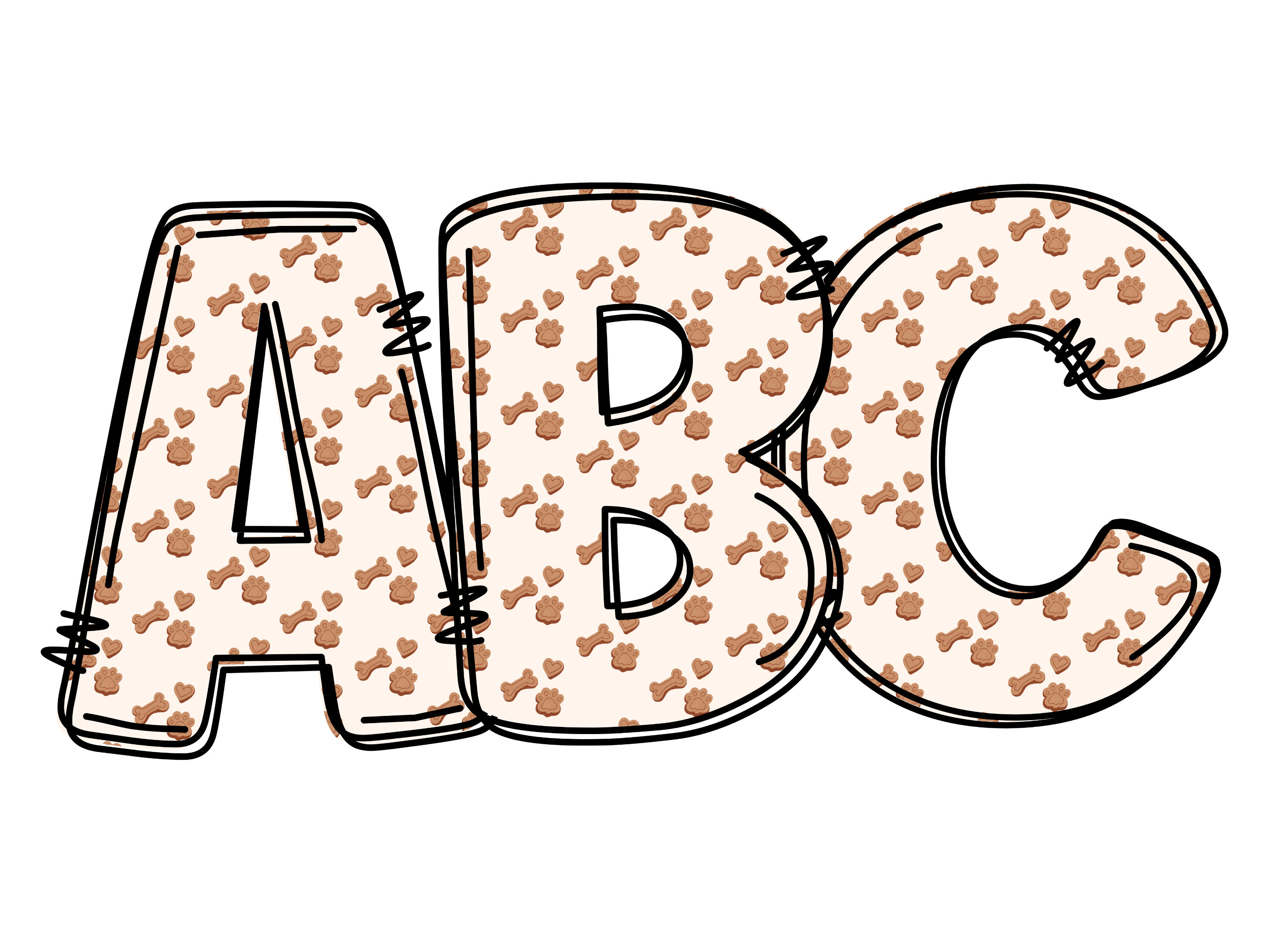 Dog Clipart Alphabet Letters 300dpi Transparent Png. 5 Styles - Etsy