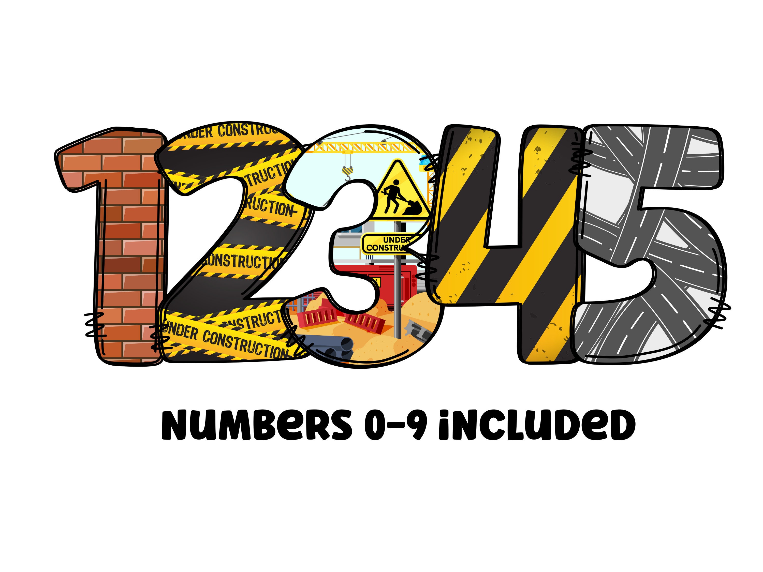 Construction Clipart Letters 300dpi Transparent Png. 5 Styles - Etsy