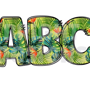 Tropical Clipart Letters 300dpi Transparent Png. 5 Styles of Alphabet ...