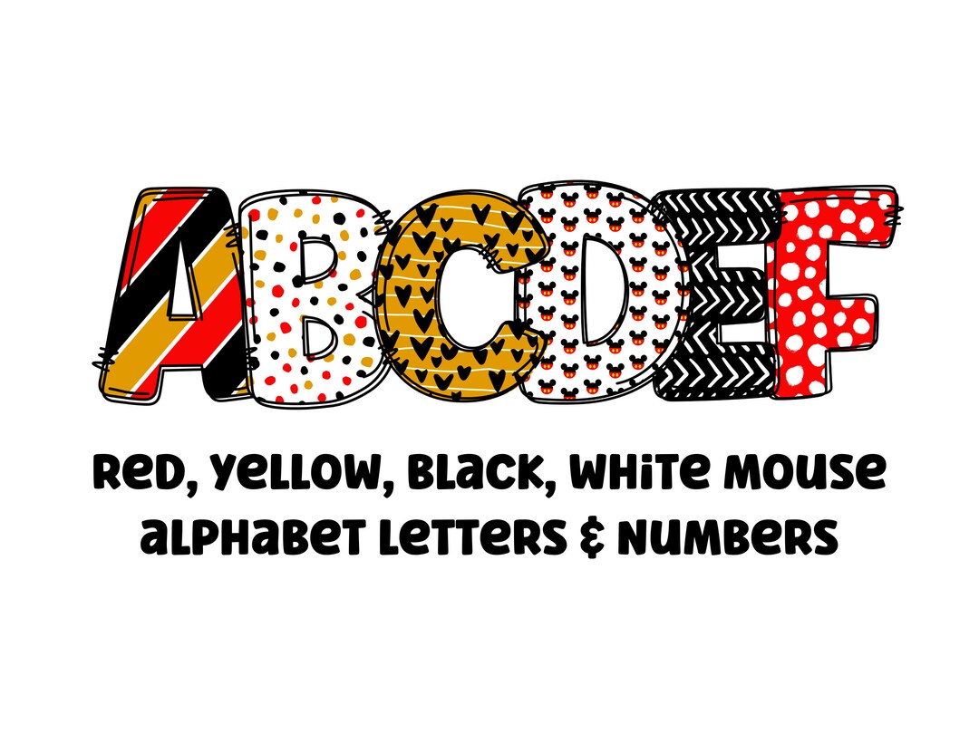 Mouse Clipart Letters 300dpi Transparent Png. 5 Styles of Alphabet ...