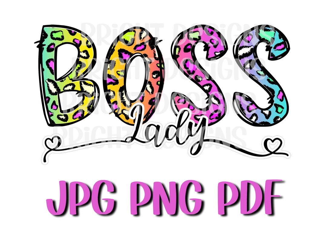 Rainbow Animal Print Boss Lady Graphic 300dpi Transparent Png, Pdf and ...