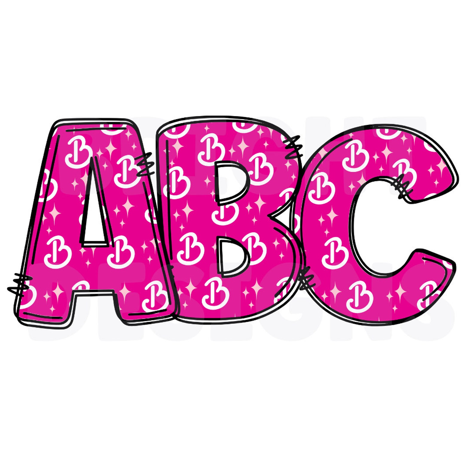 Pink Doll Alphabet Png Clipart Letters 300dpi Transparent Png. 5 Styles ...