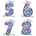 Mermaid Birthday Numbers Png Clipart Letters 300dpi - Etsy