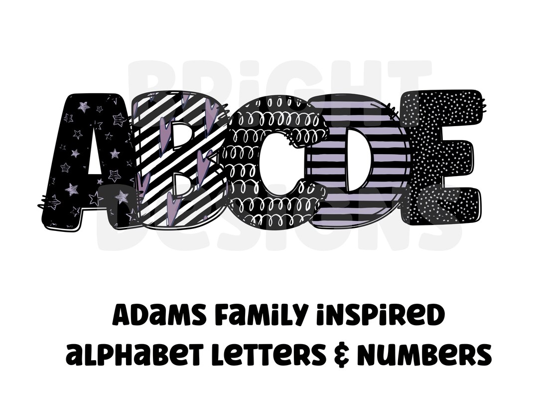 Adams Family Inspired Day Clipart Letters 300dpi Transparent Png. 5 ...