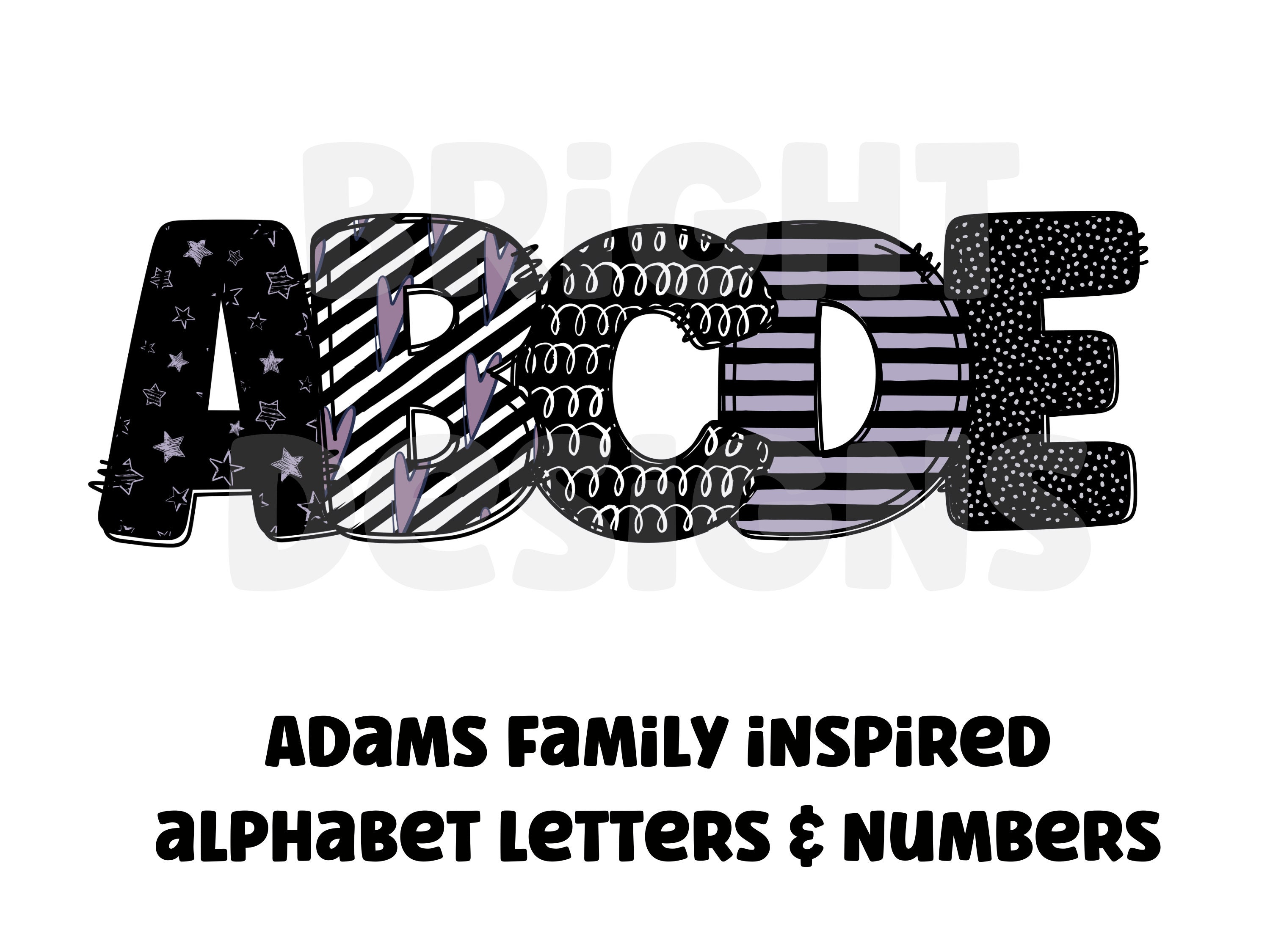 Adams Family Inspired Day Clipart Letters 300dpi Transparent - Etsy