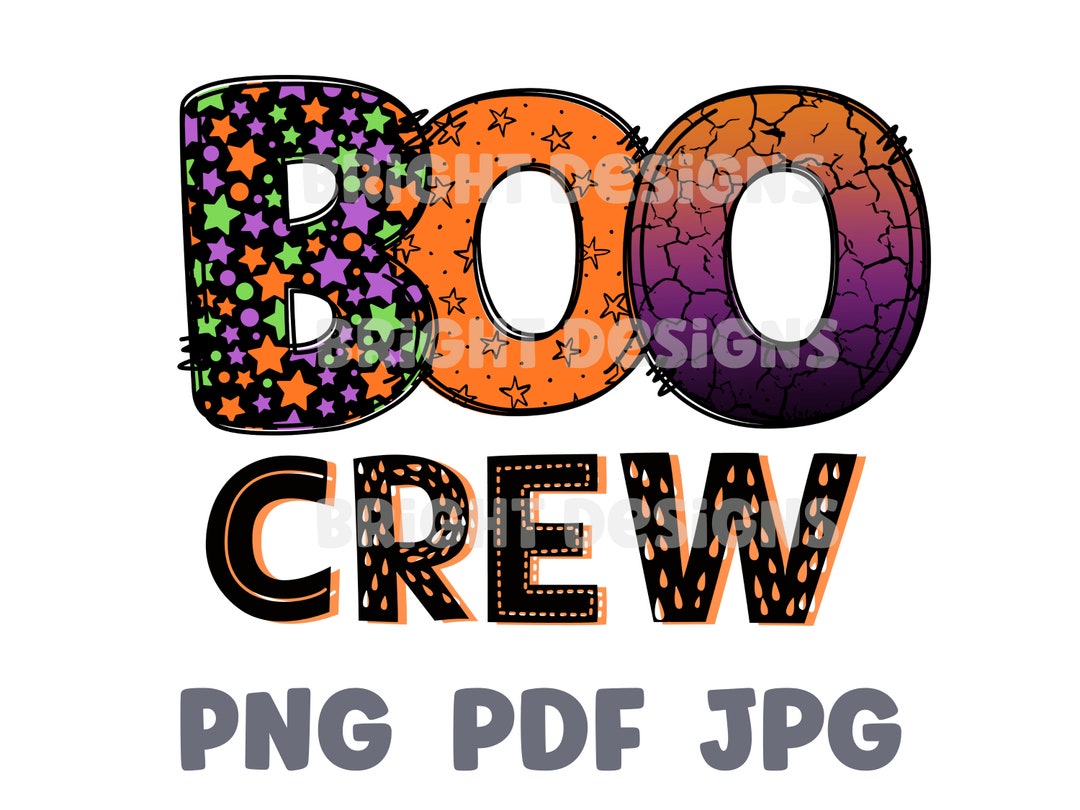 Boo Crew Clipart Graphic 300dpi Transparent Png, Pdf and Jpg - Etsy